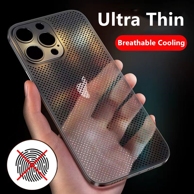 Ultra-thin Breathable Cooling Case For iPhone 16 15 Pro Max 13 12 Pro ...
