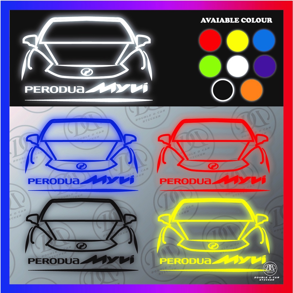 [Ready Stock]Perodua Myvi Icon simple shape sticker KI00420 | Shopee ...