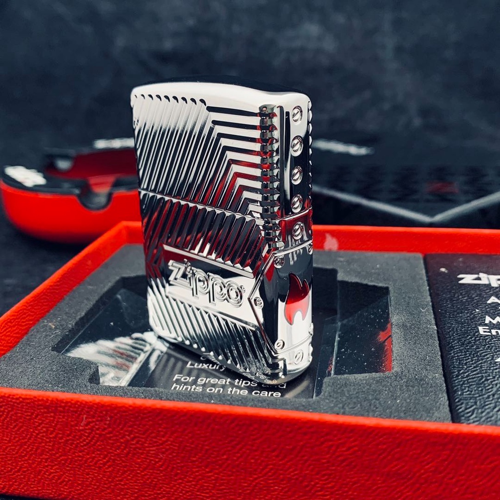 Zippo Original US Version Of The Armor Deep Carved Bolt Flame Logo ...