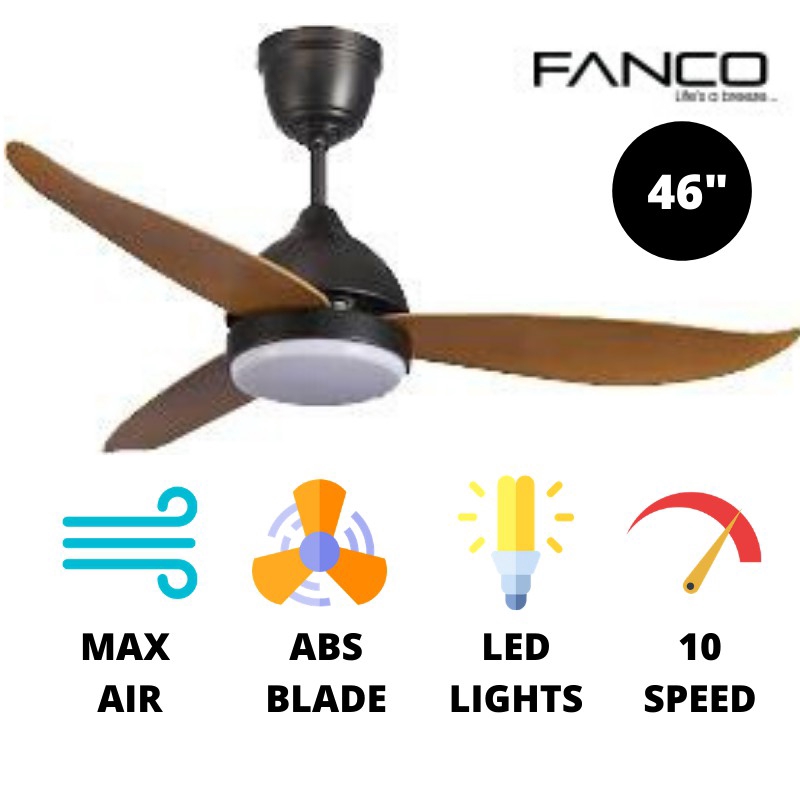 Fanco Arte Ceiling Fan Super High RPM Max Air Delivery with LED Lights ...