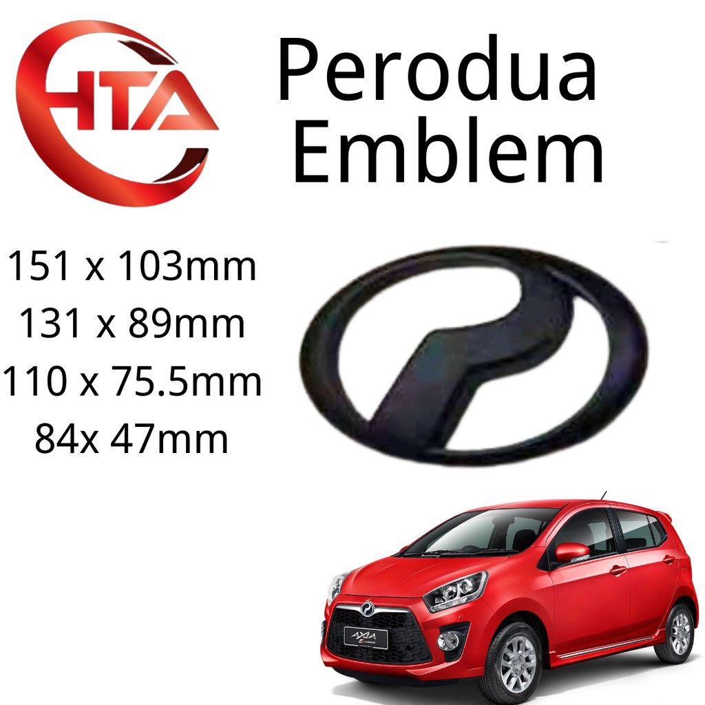 Perodua Emblem logo black 151 x 103mm/ 131 x 89mm/ 110 x 75.5mm/ 84x ...