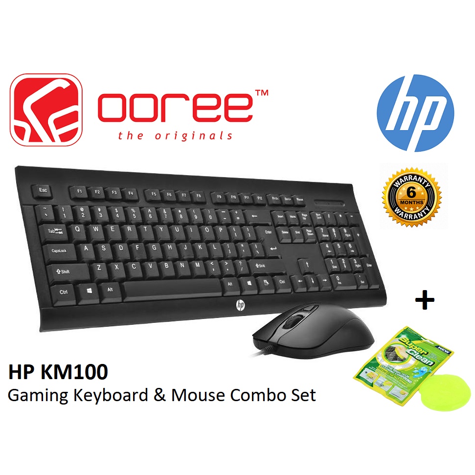 HP KM100 KEYBOARD AND MOUSE COMBO WIRED USB OFFICE DESKTOP PC KEYBOARD ...