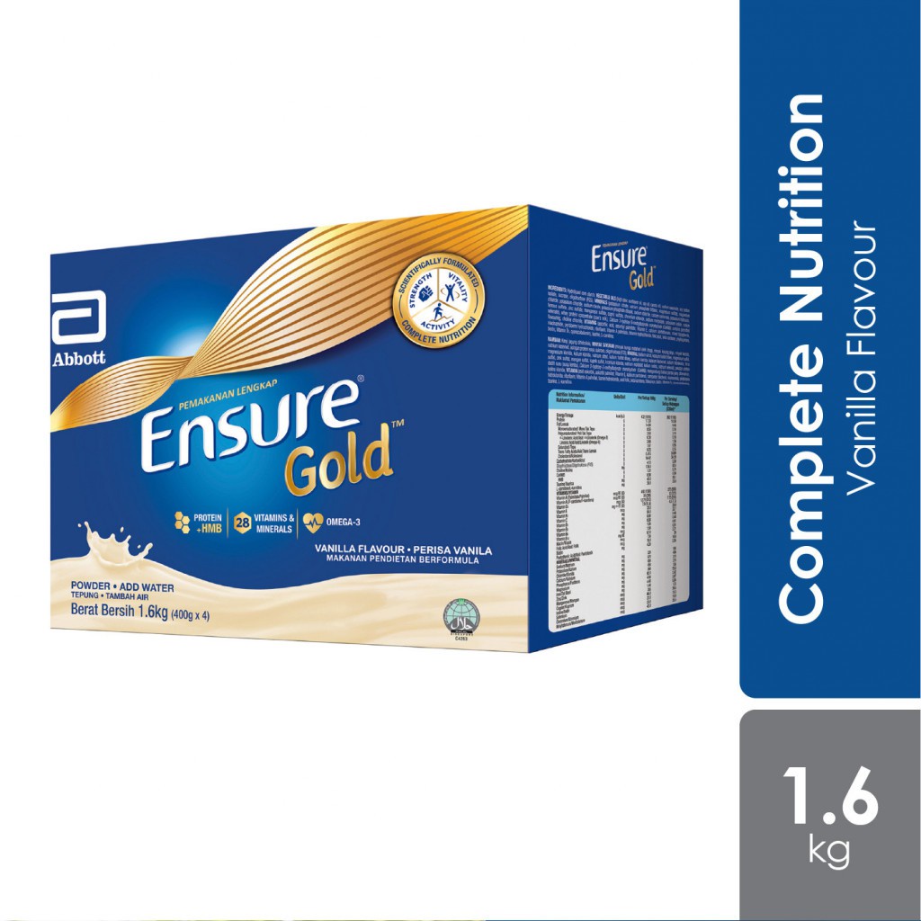 Abbott Ensure Gold Vanilla Flavour 1.6kg (400g x 4) | Shopee Malaysia