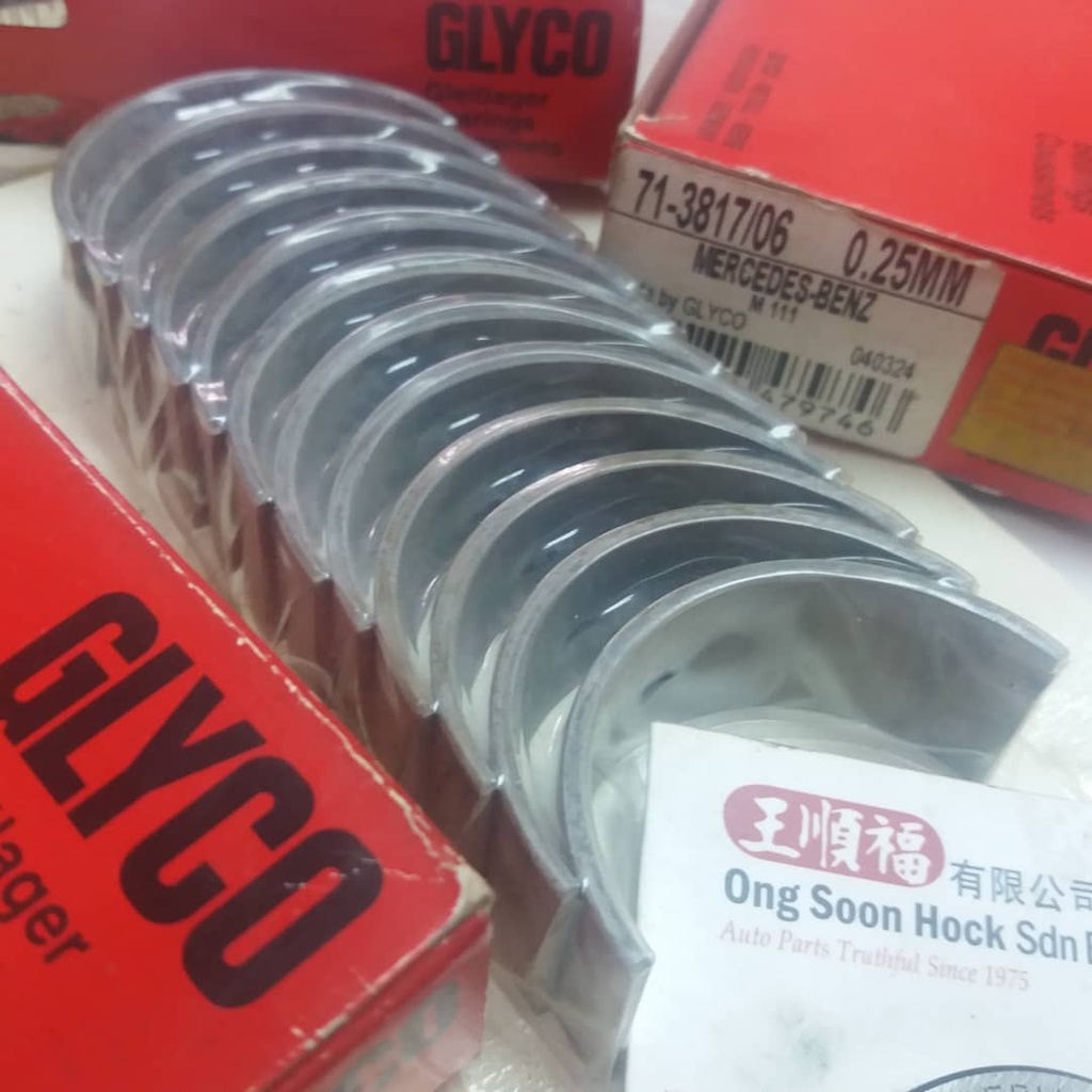 Mercedes M103 M104 W124 260E 300E Con Rod Bearing set Glyco 71-3817/6 ...