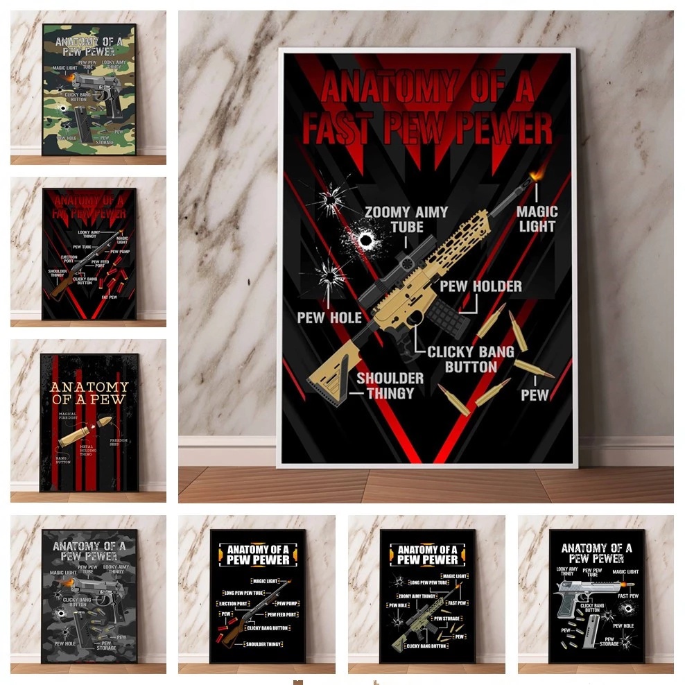 Frameless World Gun Posters Military Fans Vintage Classic Poster Bar ...