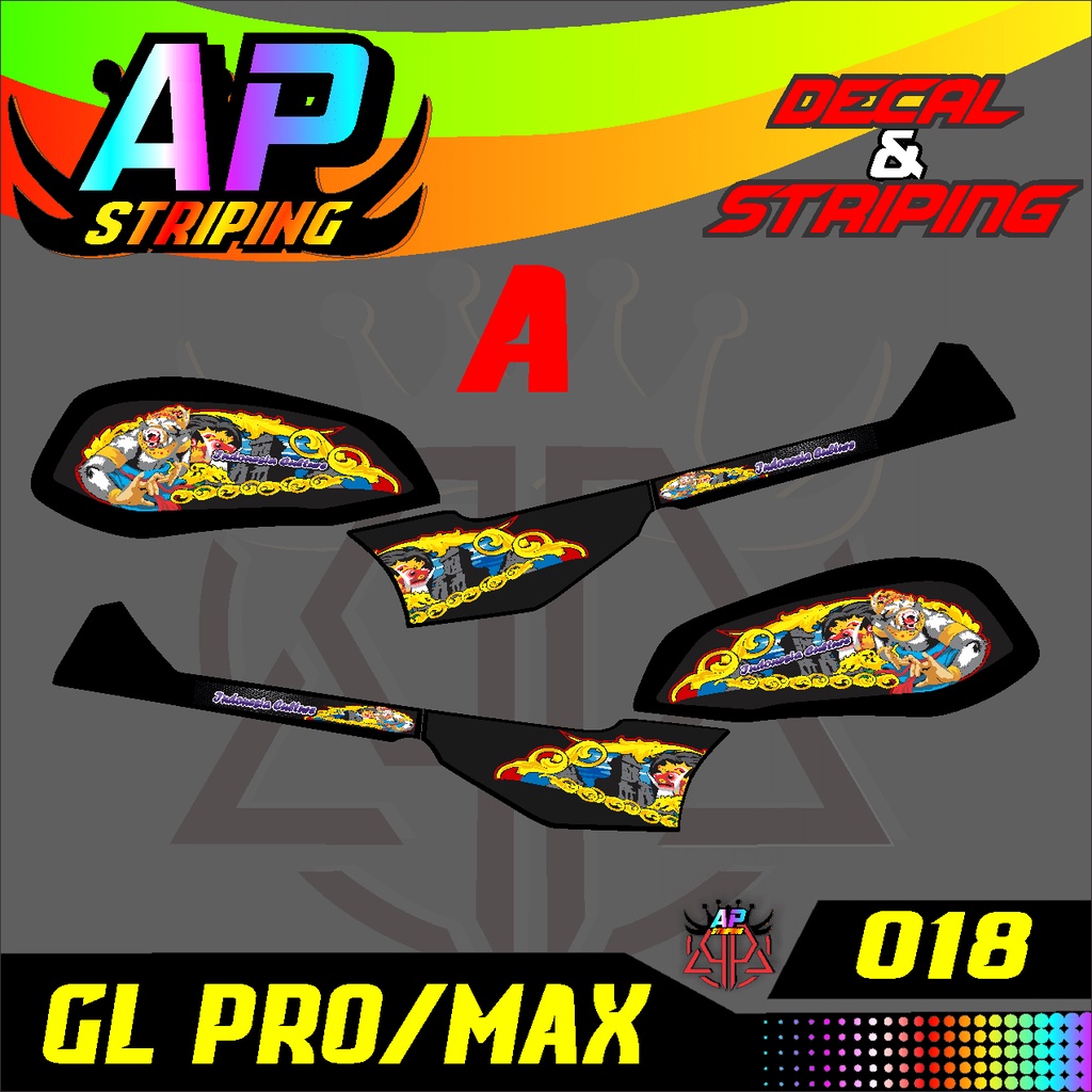Sticker STRIPING LIS BODY Variation HANUMAN KEREN HONDA GL PRO MAX -018 ...