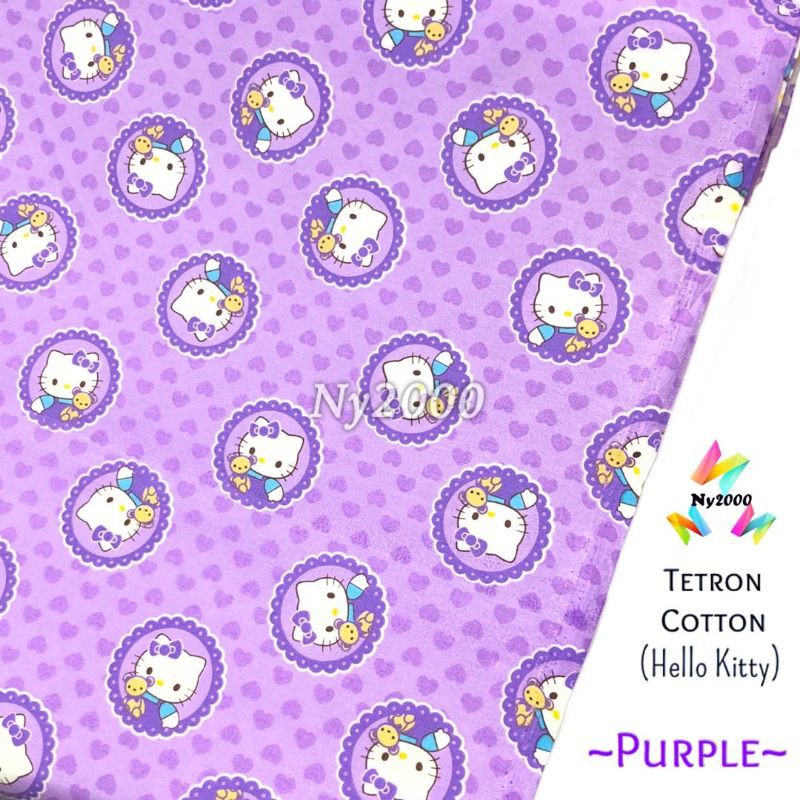 Kain Tetron Cotton TC (Cotton + Polyester) Corak Hello Kitty (Bidang 48 ...