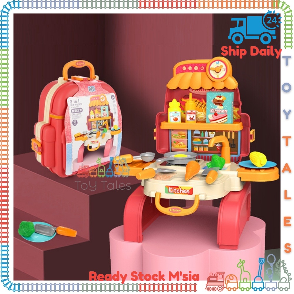 🔥8 Options🔥 Kitchen Backpack with Water Tap Faucet Toy 3-in-1 Mini ...
