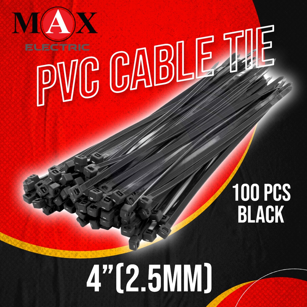 4" MAX 2.5MM PVC CABLE TIE (BLACK) | Shopee Malaysia