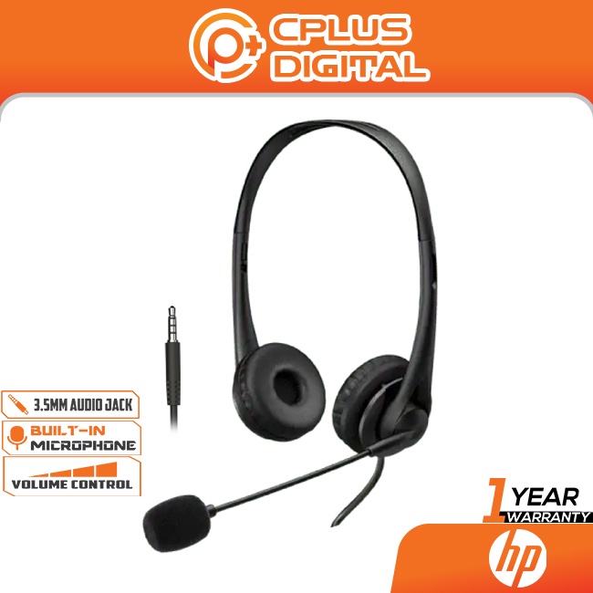 HP G2 Stereo Headset with Mic Vegan Leather Earcups Flexible Boom Mic ...