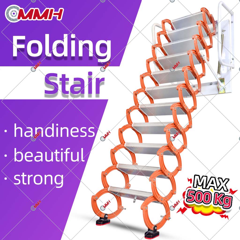 Folding stairs stair (Manual) Titanium Loft Ladder telescopic stairs ...