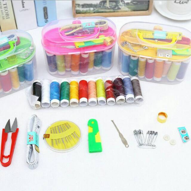 Manual SEWING TOOL KIT SET SEWING TOOLS PORTABLE NEEDLE THREAD SCISSORS ...