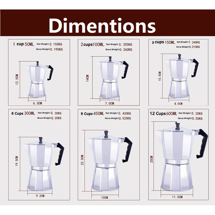 Jag Bekas Kopi Itali Moka Pot Coffee Makers Italian Top Moka Espresso ...