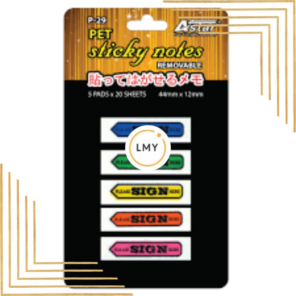 [NEW] ASTAR P-29 PET STICKY NOTES REMOVABLE (SIGN HERE) | Shopee Malaysia