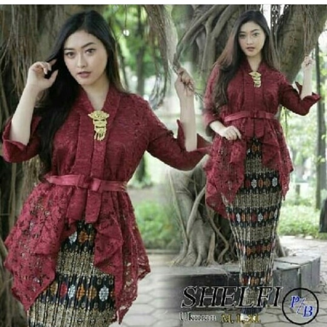 NEW Set Kebaya Lace Shelfi With Batik Pario | Shopee Malaysia