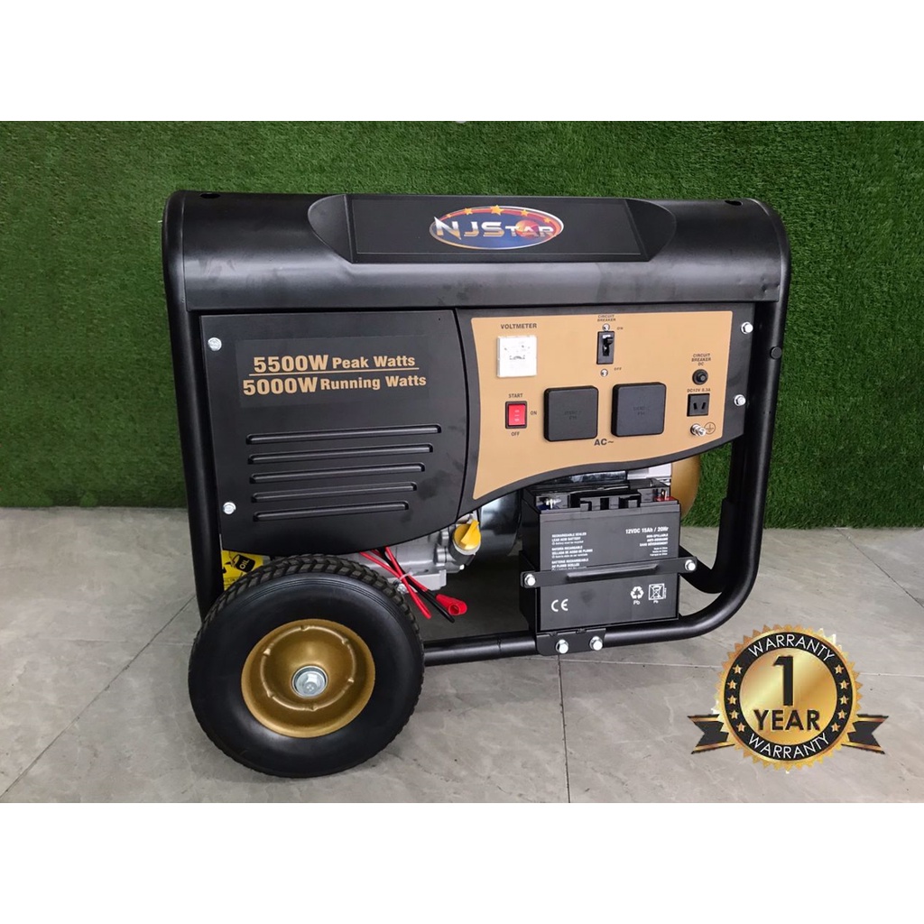 NJSTAR NGY-6502 / NJS6505 5000W PETROL GENERATOR | Shopee Malaysia