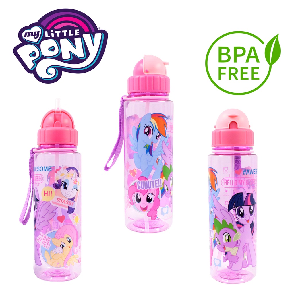 💖💖 My Little Pony Water Bottle With Straw 650ml / Botol Air Kanak ...
