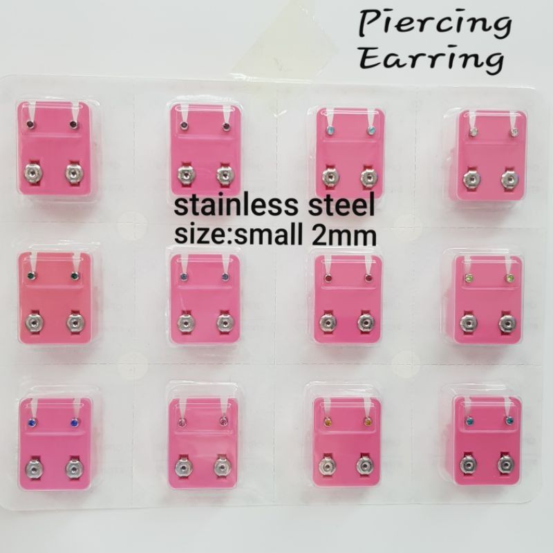 (small)piercing earrings(subang tindik telinga)(stainless steel ...