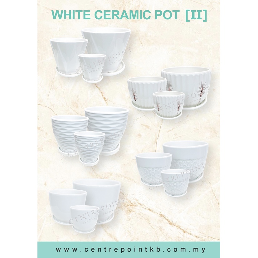 💥RM45/SET💥 White Ceramic Pot 【II】 / Pasu Seramik Putih | Shopee Malaysia