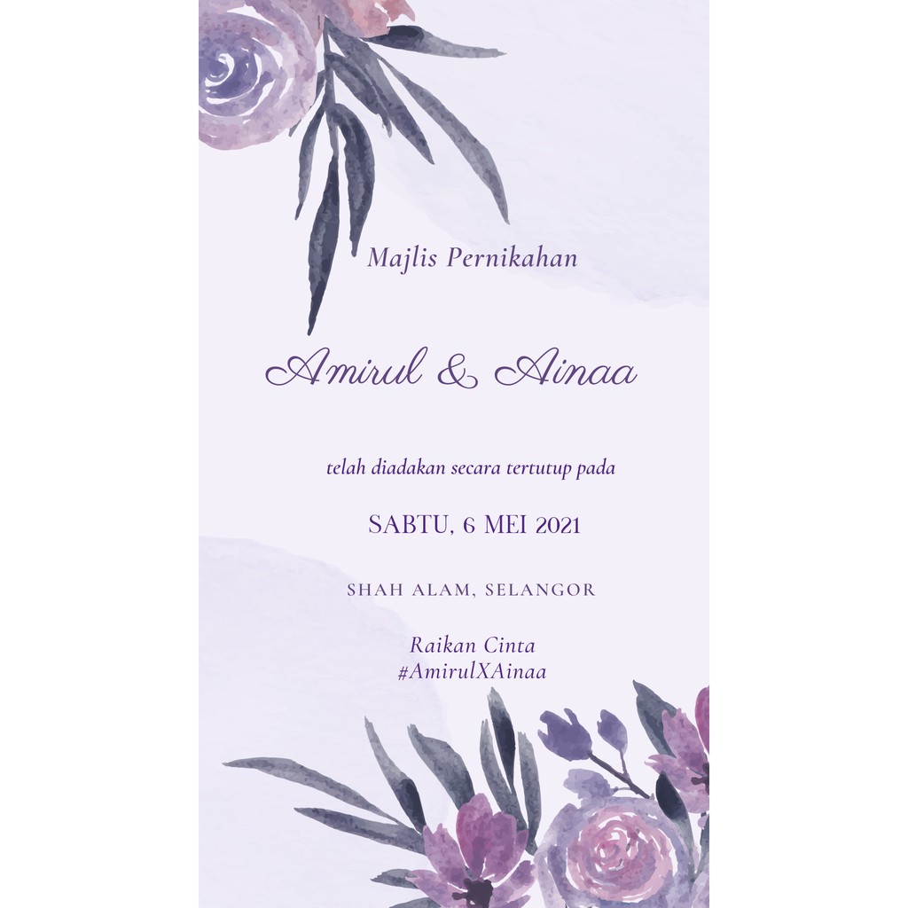 Digital-Invitation-Wedding-Card-Kad-Jemputan-Kahwin-Digital | Shopee ...