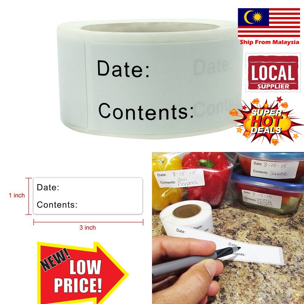 🇲🇾 🔥 120pcs/roll Marking Date Sticker Label Custom Home Kitchen Food ...