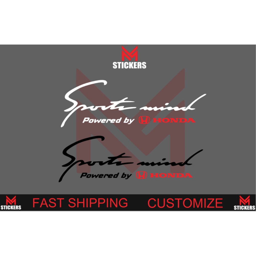 SPORT MIND HONDA 2 COLOR CAR STICKER | Shopee Malaysia