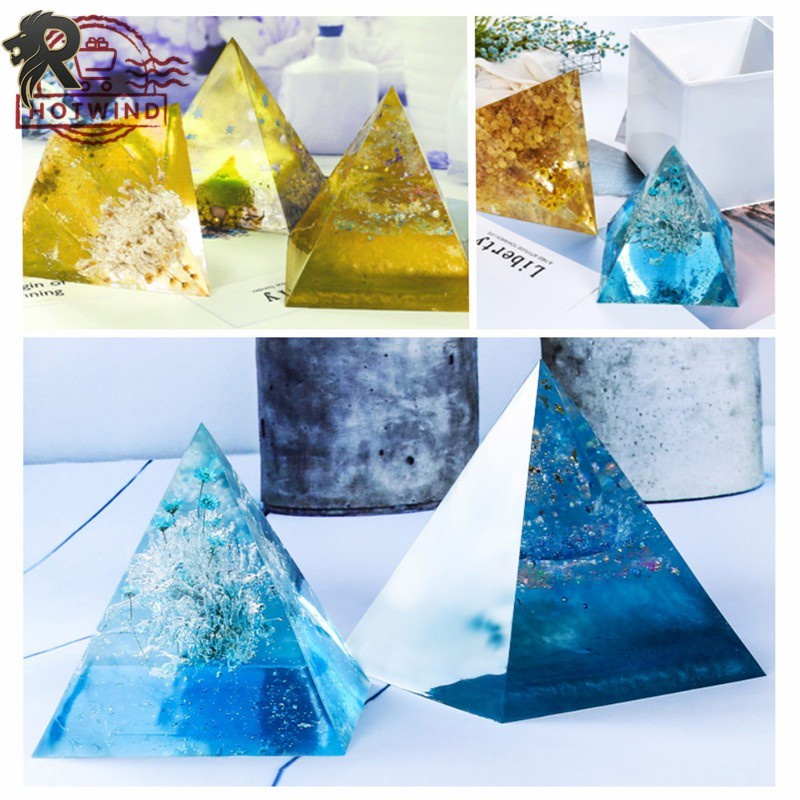RL HW 15cm Large Pyramid DIY Silicone Mould Epoxy Resin Jewelry Casting ...