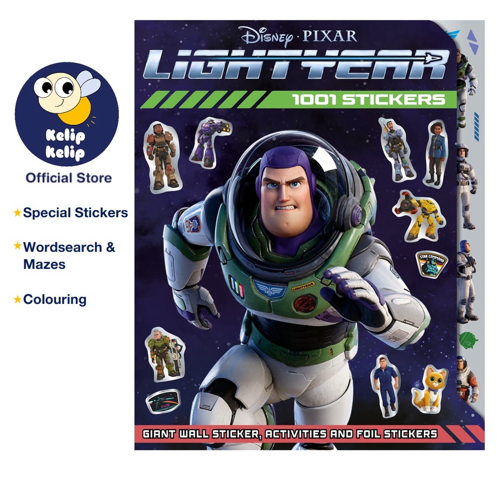 Disney Lightyear 1001 Stickers Book For Kids With Activities Colouring ...