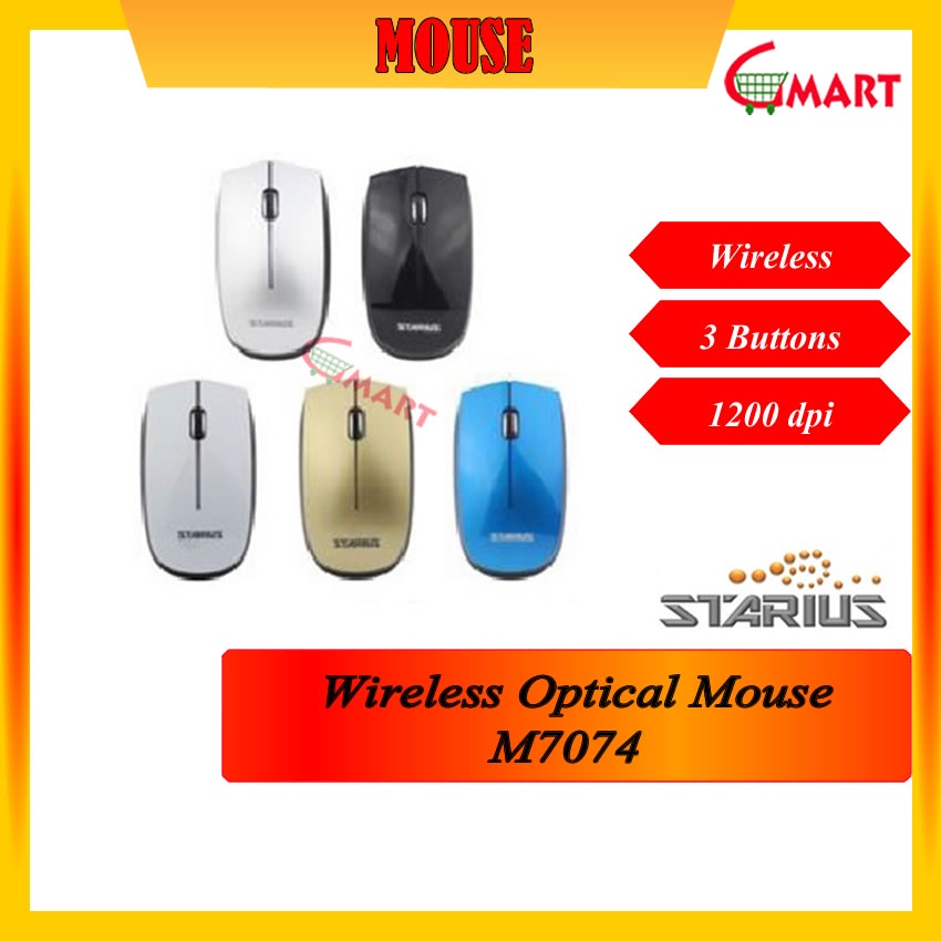 Starius Wireless Optical Mouse M7074 2.4GHZ 1200DPI (Battery Included ...