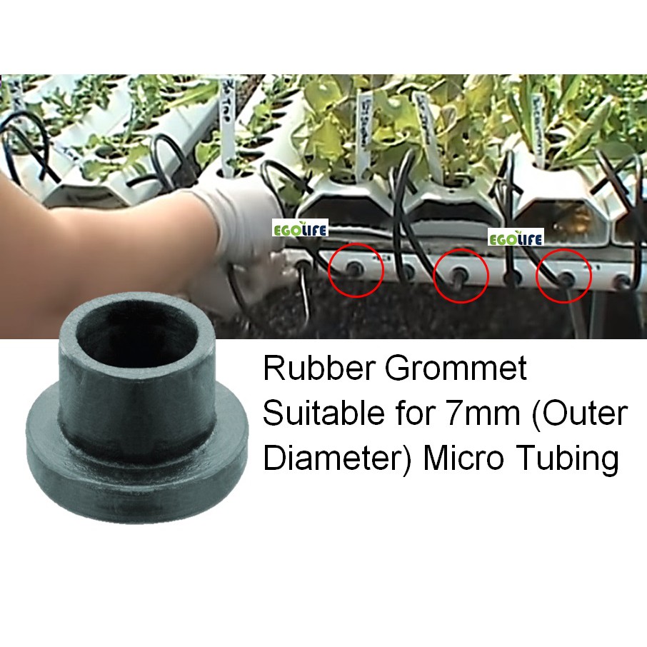 [100pieces] Micro Rubber Grommet for 7mm Micro Tubing (Outer Diameter ...