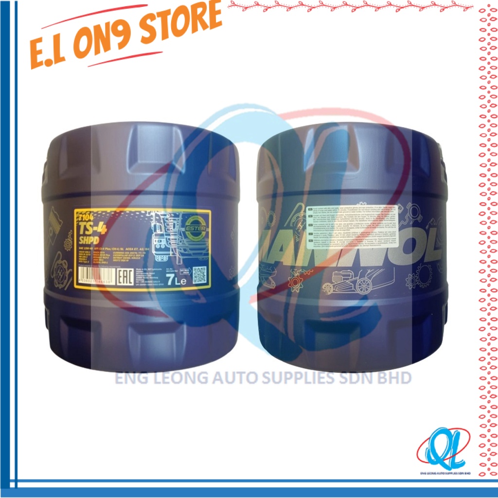 MANNOL ENGINE OIL TS-4 SHPD DIESEL SEMI SYNTHETIC 15W40 API CI-4/SL 7L ...