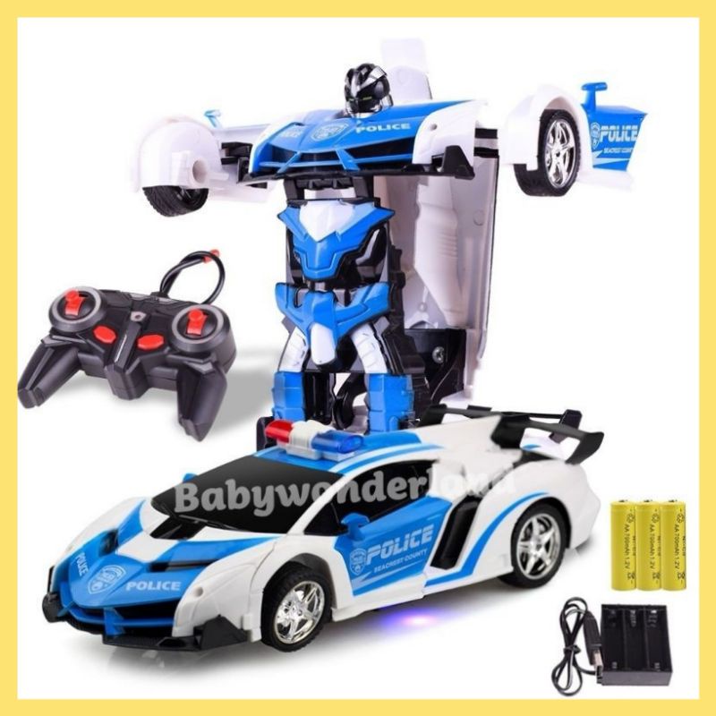 kereta kontrol Remote Control 2 in 1 Sports Transformation Car Robot ...