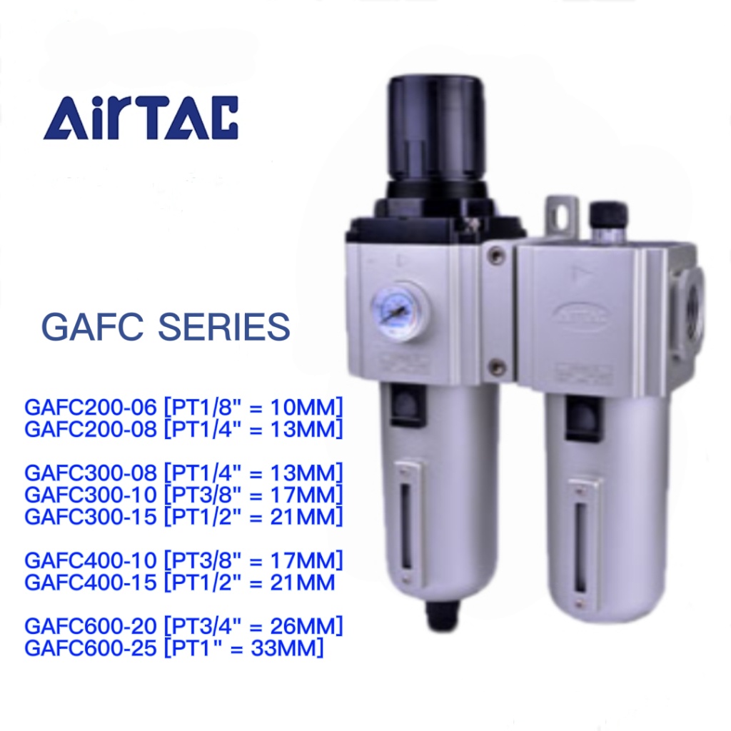AIRTAC GAFC GAFC600 SERIES FR.L PNEUMATIC FILTER REGULATOR LUBRICATOR UNIT GAFC600-20 (PT3/4 ...
