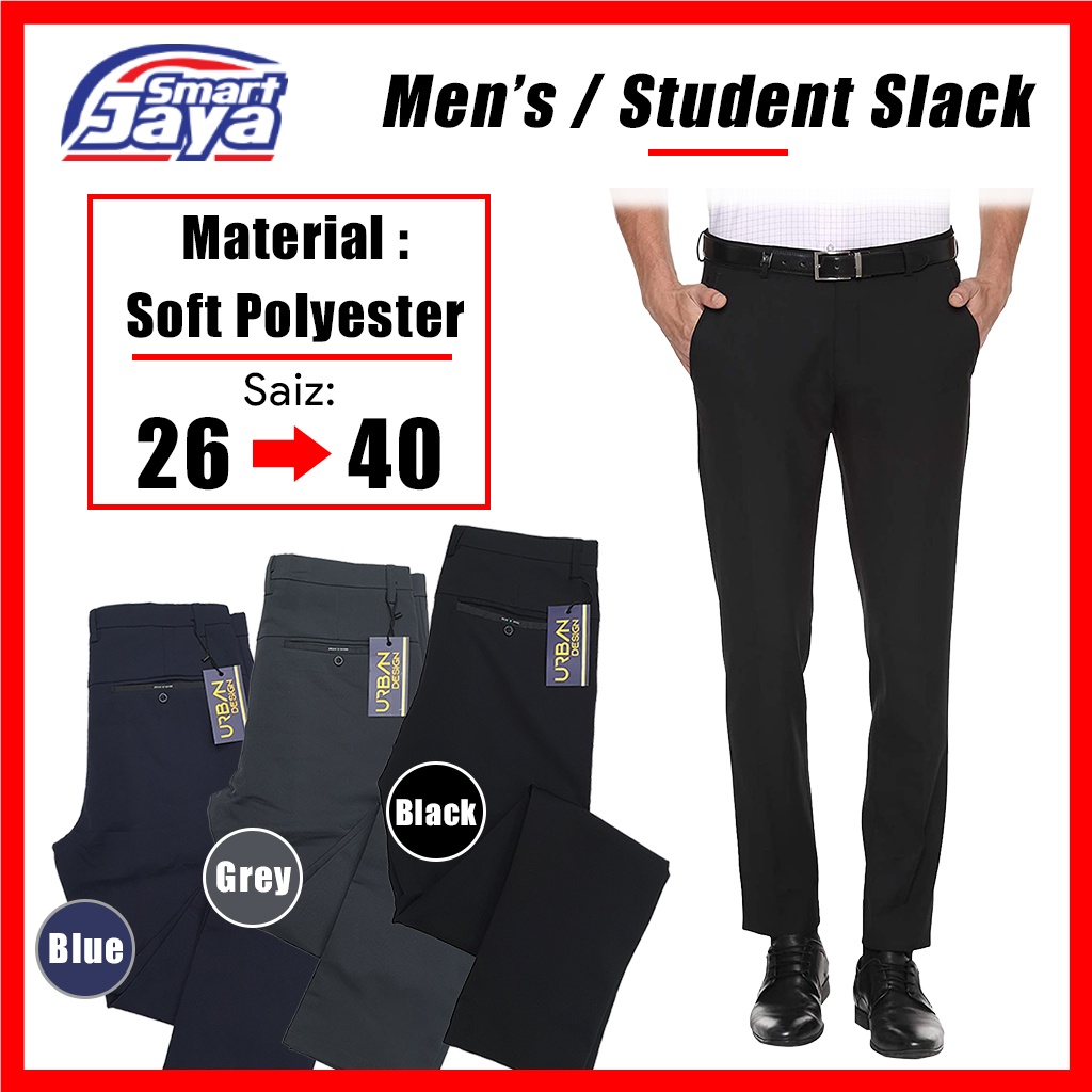 Seluar Slack Panjang Lelaki Dewasa Hitam/Office/Formal/Casual #29380 ...