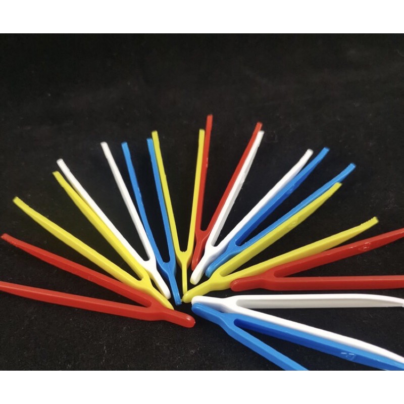 Plastic Disposable Tweezers DIY Tweezers White Elbow Toy Tweezers ...