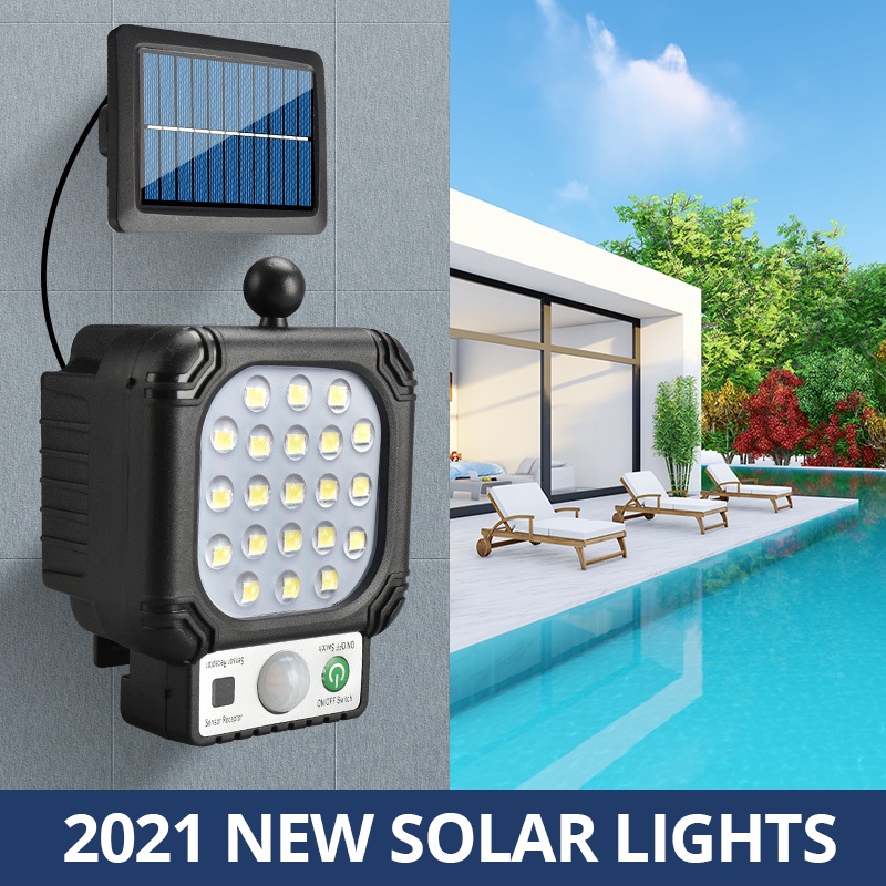 500W Split Solar Wall Lights Outdoor Waterproof 3 Modes Motion Sensor ...