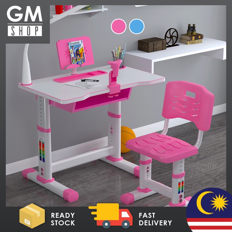 GMSHOP Adjustable Height Children Study Table With Lamp Kids Online ...