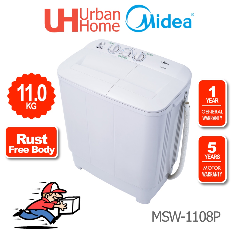 Midea Twin Tub Washer Semi Auto Washing Machine Promo (11kg) MSW-1108P ...