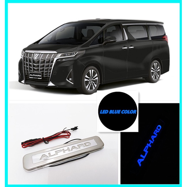 TOYOTA ALPHARD STAINLESS STEEL LED (BLUE) EMBLEM PLATE Carpet Logo ...