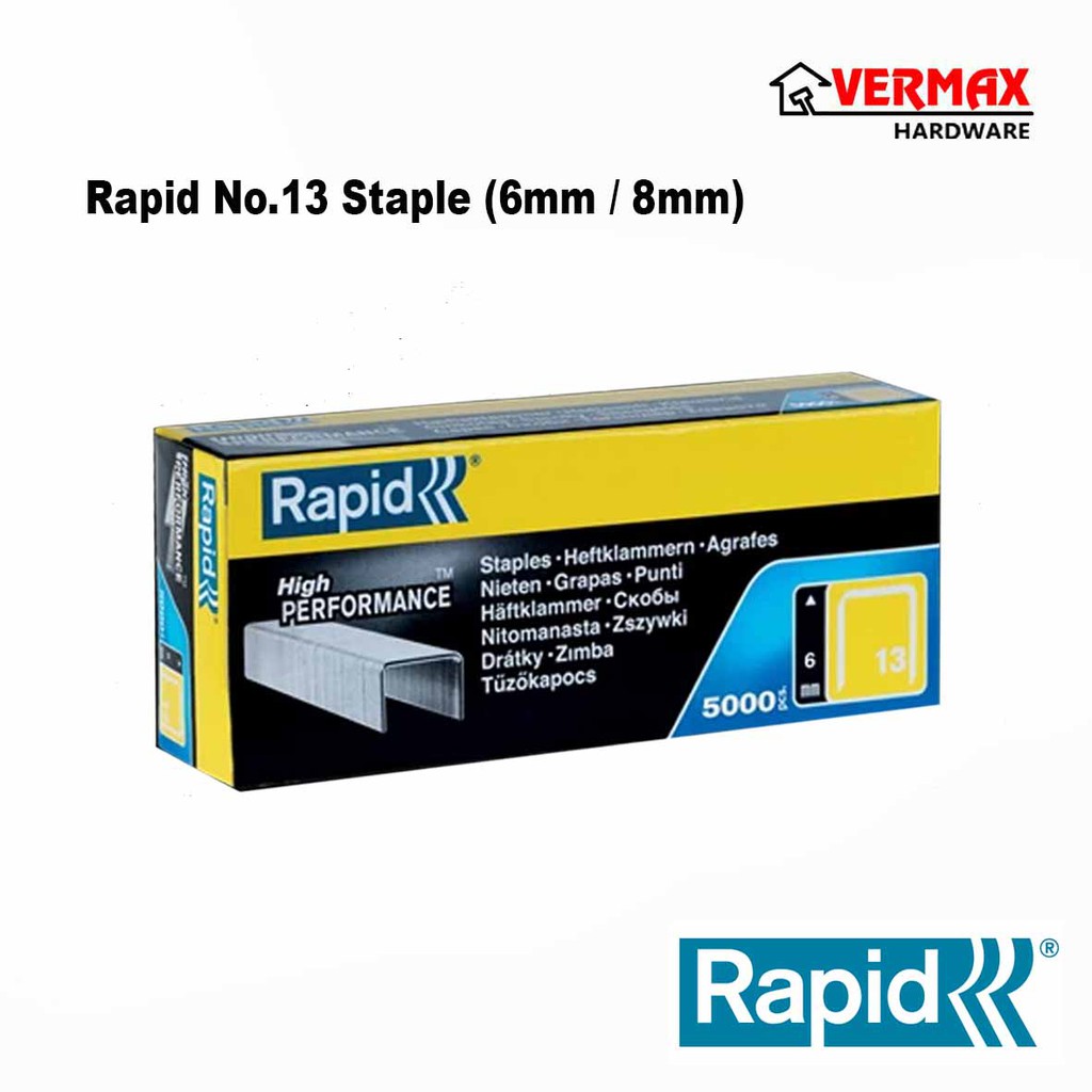 Original Rapid No.13 Staple Gun Refill 6mm 8mm / Quality Finewire ...