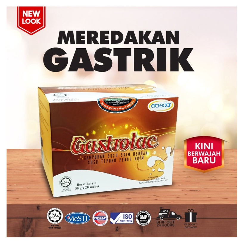 Gastrik SUSU GASTROLAC 600g Legakan Masalah Gastric Gerd Ulser Heartburn 30g x 20 sachets ...