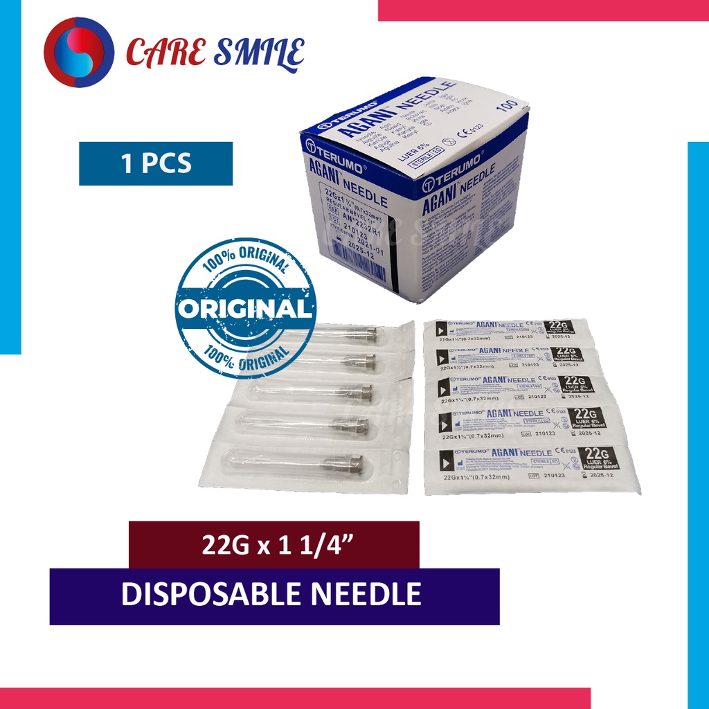 Needle Jarum Syringe Picagari Sterile 1's TERUMO UNIGLOVES NIPRO - 18G ...