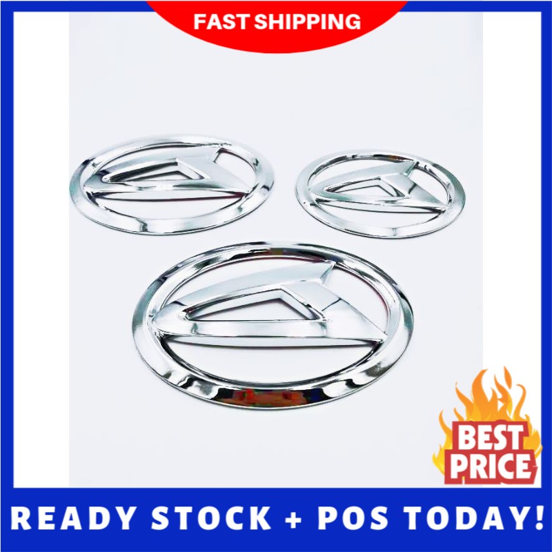 DAIHATSHU MYVI NEW/AXIA /BEEZA /ALZA FRONT & REAR GRILLE CHROME LOGO ...
