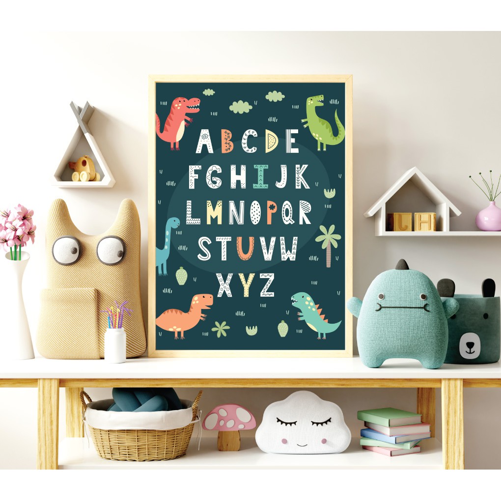 【Ready Stock】Dinosaurs Alphabet ABC Poster, For Kids Early Education ...