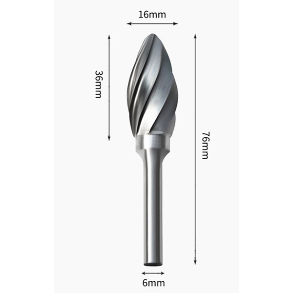 6mm Shank Coarse tooth Type H Carbide Burr Bit Rotary File Milling ...