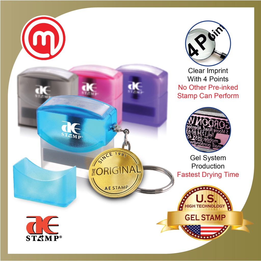 AE Gel Stamp | Custom Made Pre-Inked Stamp Waterproof | Shopee Malaysia