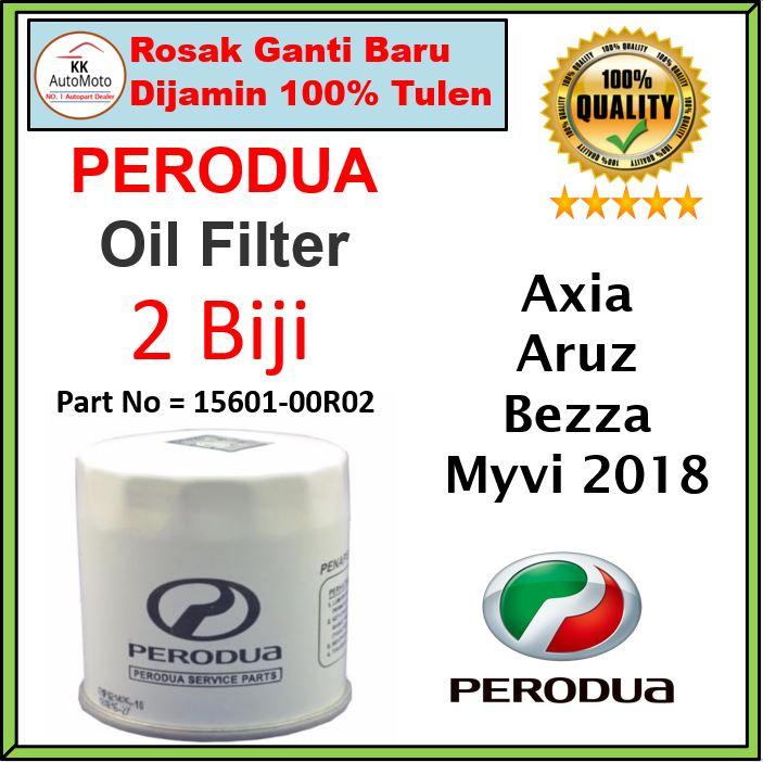 2 Biji x Perodua Aruz Axia Bezza Myvi 2018 Oil Filter 15601-00R02 ...