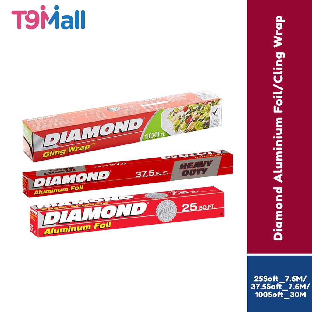 Diamond Aluminium Foil/Cling Wrap [ 25Soft_7.6M / 37.5Soft_7.6M/100Soft ...