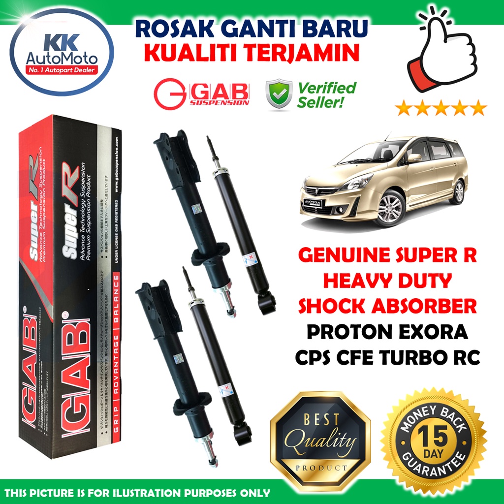 Proton Exora CPS CFE Turbo RC - Set Genuine GAB Super R Heavy Duty Shock Absorber Front Depan ...