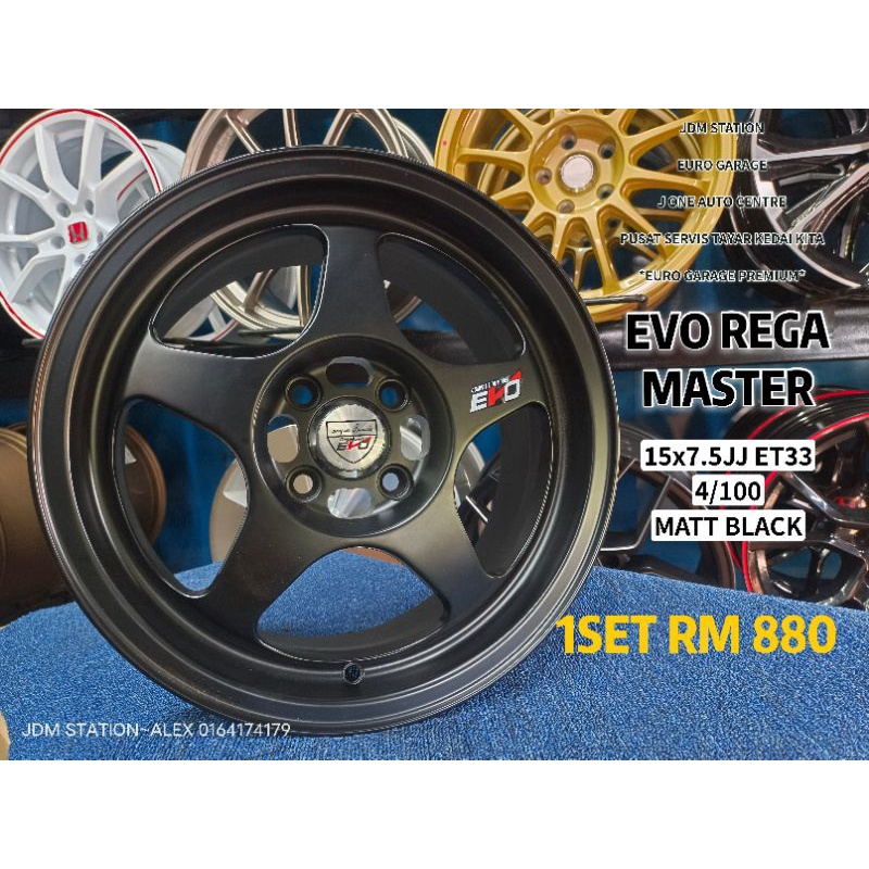 SPORT RIM BARU EVO REGA MASTER 15INC CIVIC EG EK WIRA MYVL JAZZ CITY ...